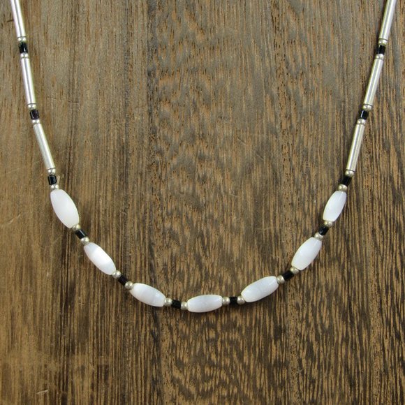 Jewelry | 16 Sterling Silver Simple Segmented Shell Necklace Vintage ...